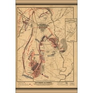 Gettysburg Topographical Map, Battle of Gettysburg - 24"x36" Poster ...