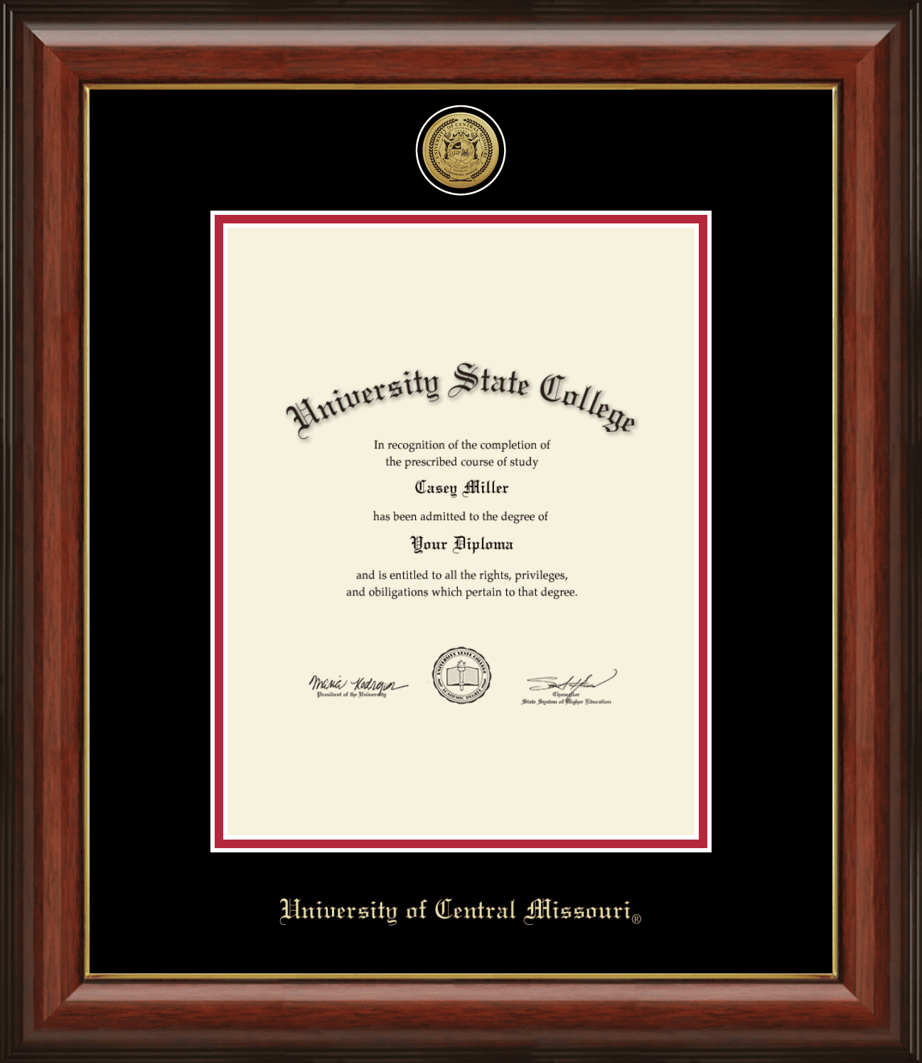 University of Central Missouri Diploma Frame, Document Size 8.5" x 11 ...