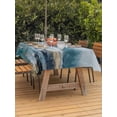 Blue Grey Oil Painting Rectangle Outdoor Tablecloth with Umbrella Hole ...