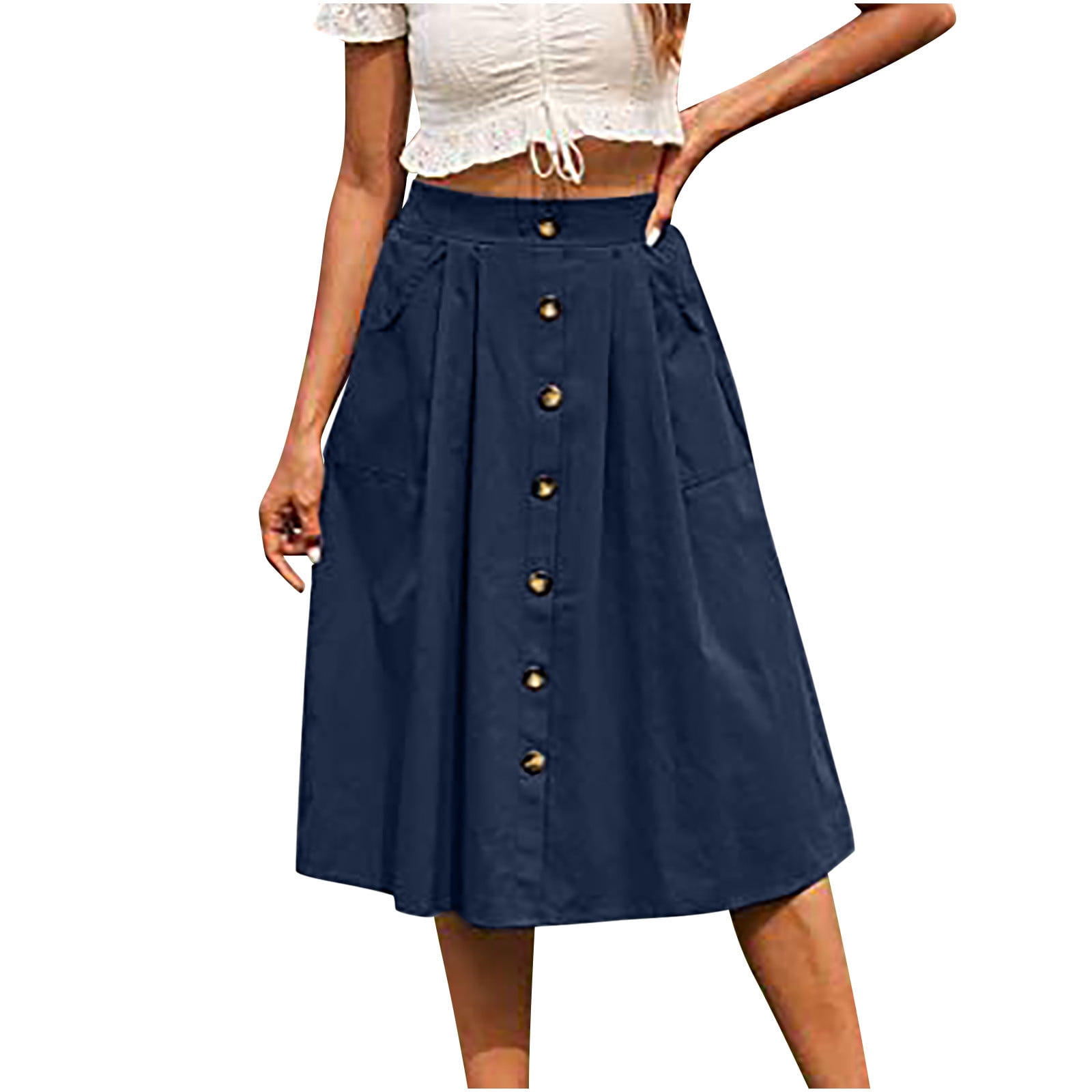 Click here for Unbranded Womens Solid Color Summer Skirt High Wai... prices