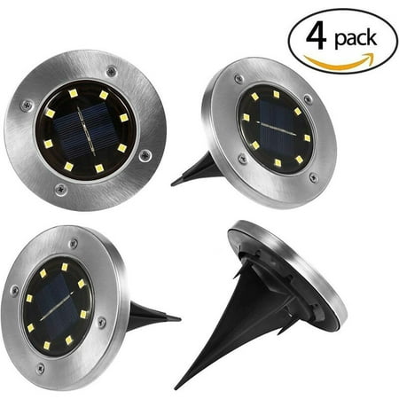 Solar ground lights Set of 4 solar discs 8 LED ground lights Solar ...