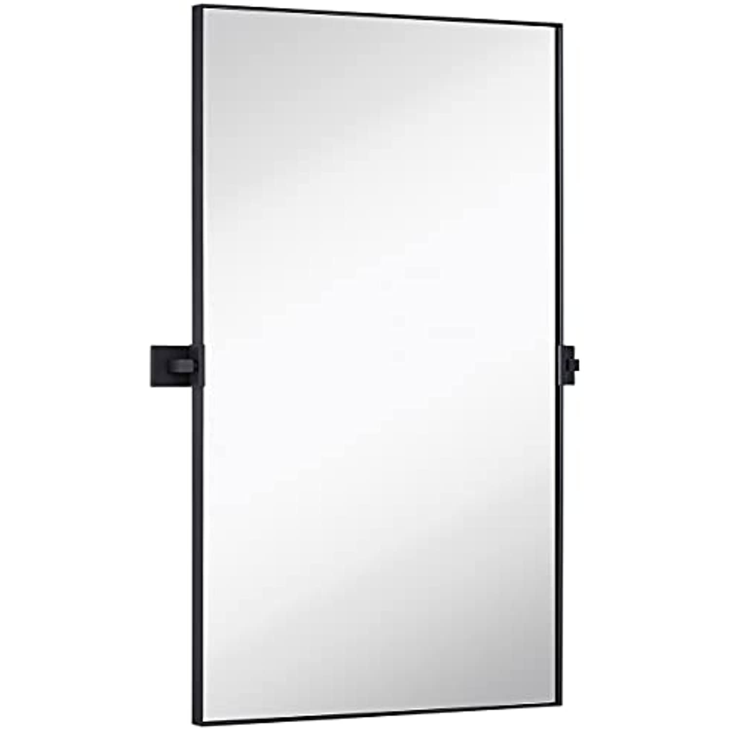 Hamilton Hills Black Metal Square Surrounded Pivot Mirror | Adjustable ...