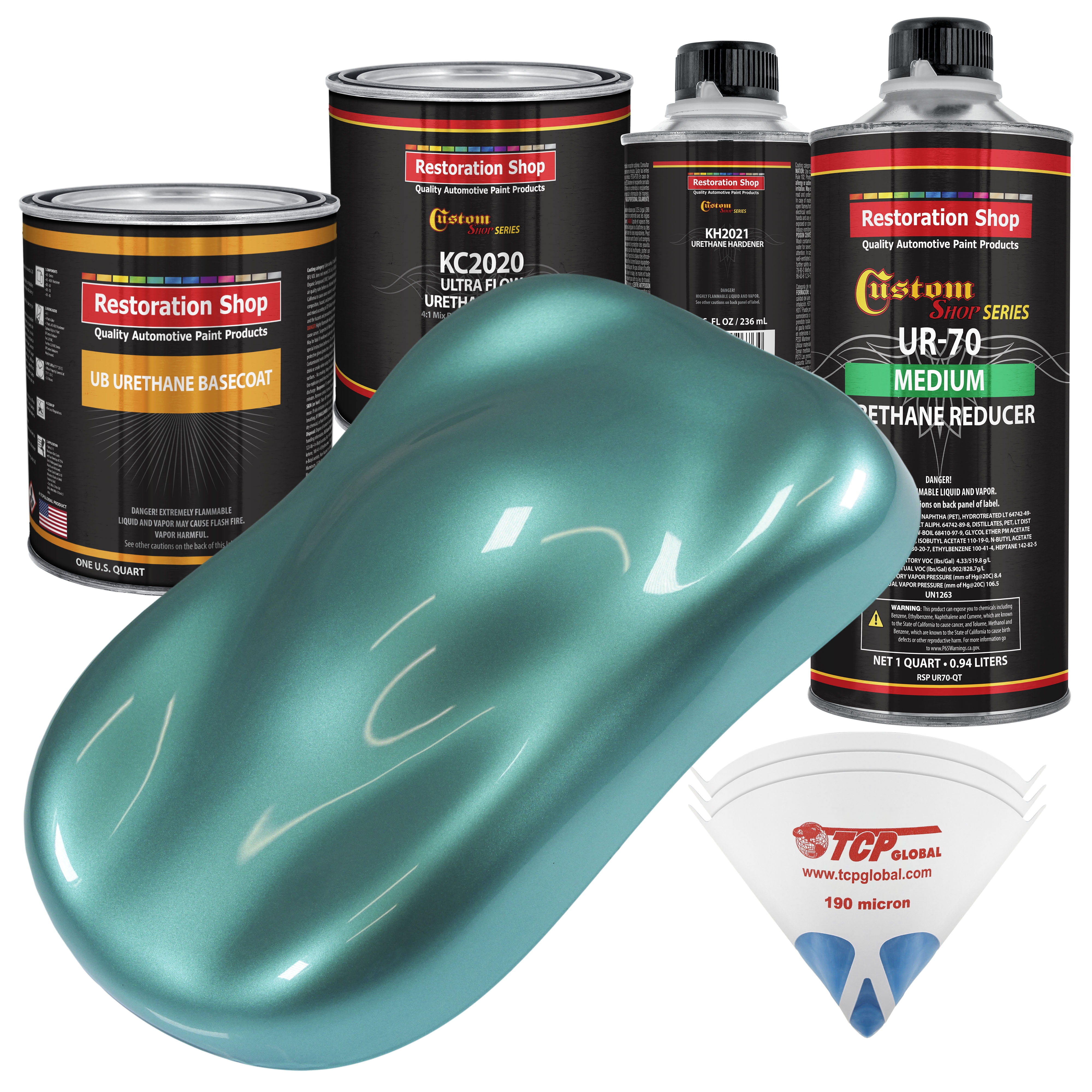 Gulfstream Aqua Metallic Premium Quart URETHANE BASECOAT CLEARCOAT Car ...