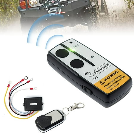 12V/50ft Cordless Car Electric Wireless Winch Remote Control Handset ...