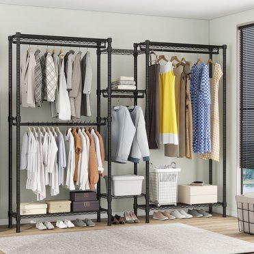 Clothes Rack, 2 Tier Heavy Duty Garment Rack with Storage Shelf, 40"L x ...