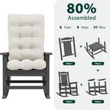 KINGYES HDPE Outdoor Rocking Chair Set,HDPE Patio Rocker for Porch,Gray ...