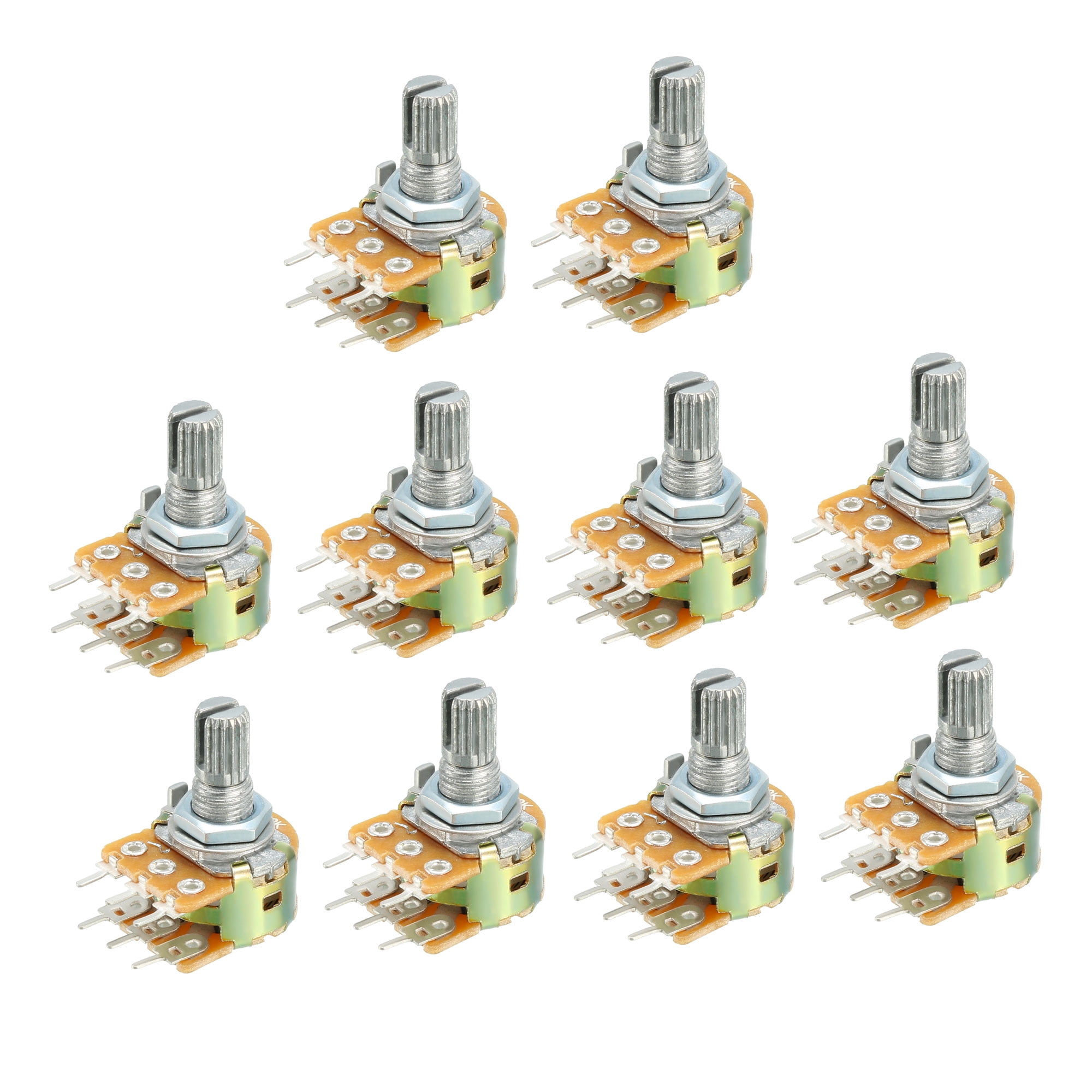 WH148 10K Ohm Variable Resistors Dual Carbon Film Potentiometer 10pcs ...