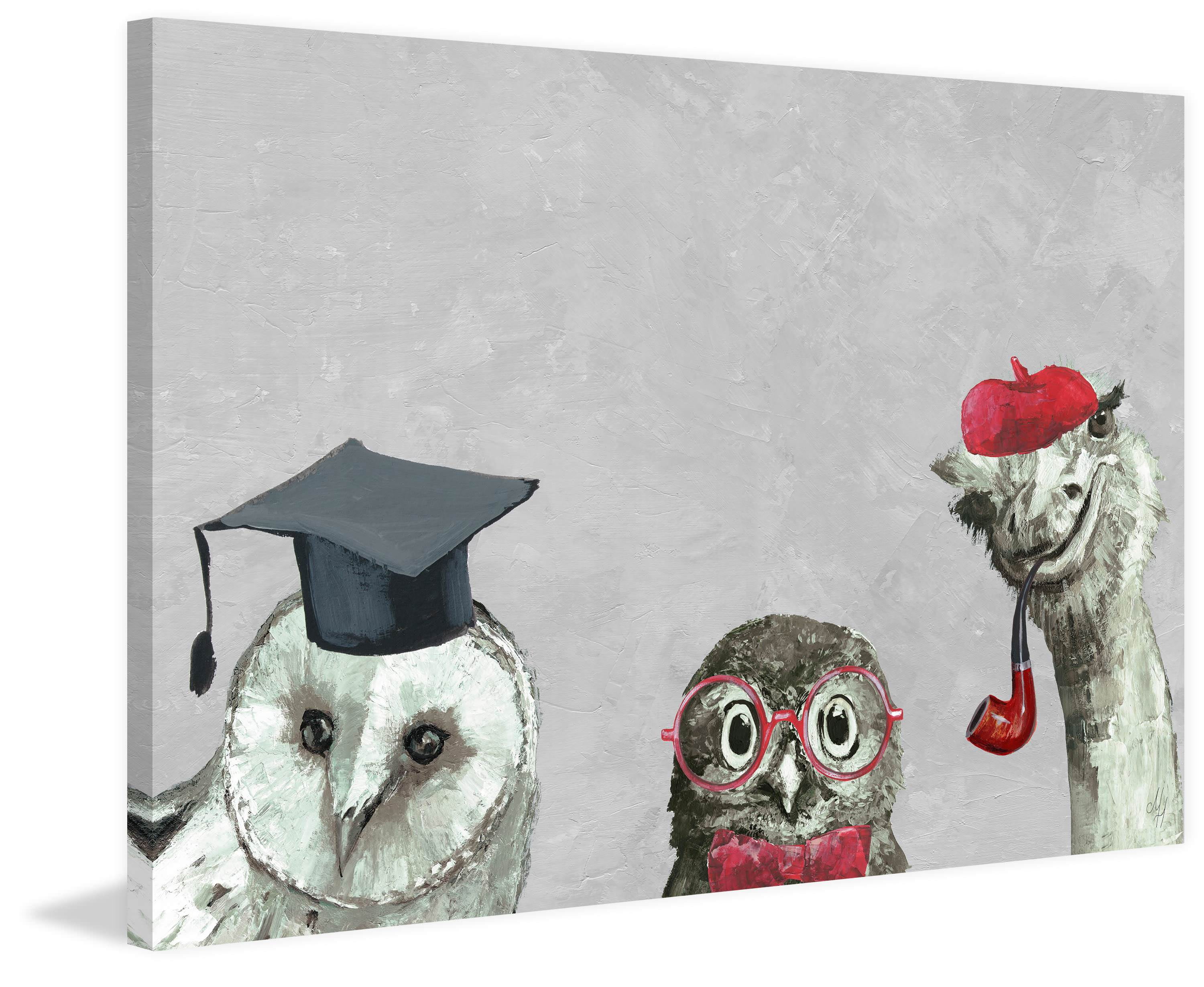 Brainy Birds II Painting Print on Wrapped Canvas - Walmart.com ...
