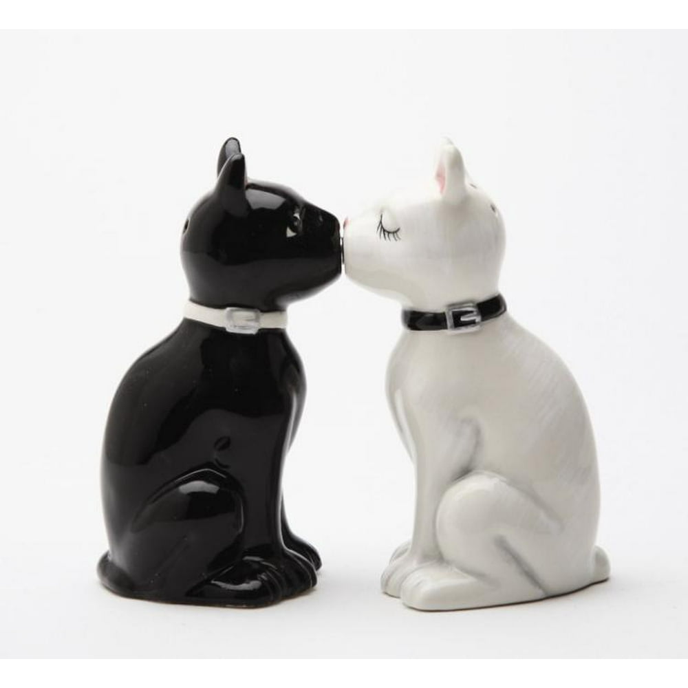 Black and White Cats Salt and Pepper Shaker Set Feline Spicey - Walmart ...