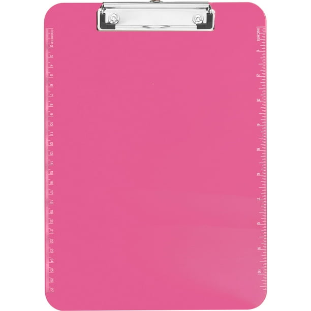 Sparco 9" x 12" Low-Profile Plastic Clipboard, Neon Pink - Walmart.com