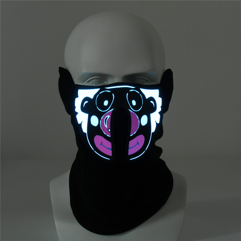 Cool Flash Half Face Mask Light Up Luminous Halloween Party Costume ...