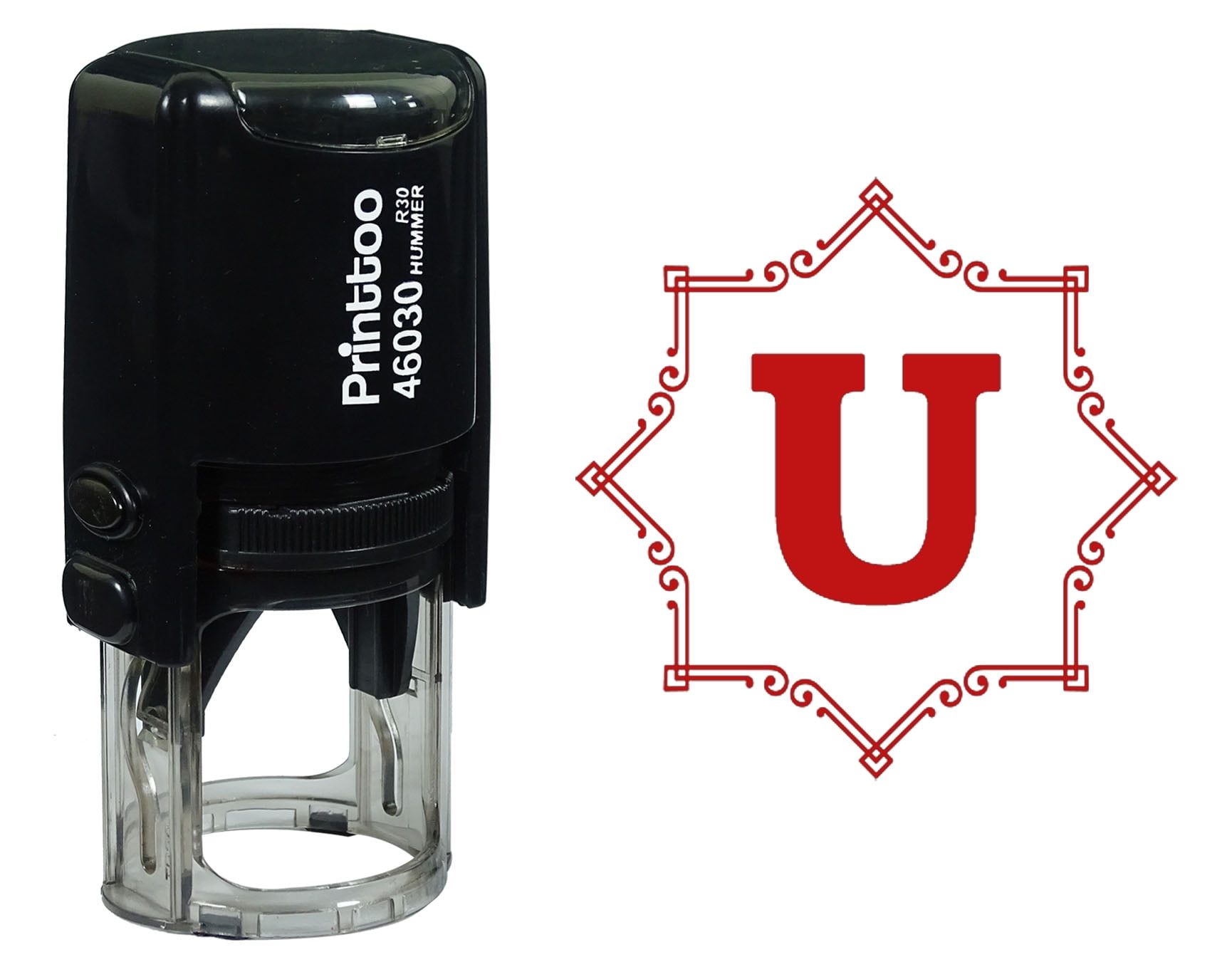 Printtoo Octagon Celtic Swirl Frame Alphabet U Monogram Self Inking ...