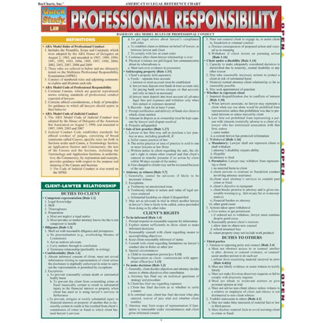 BarCharts 9781423208785 Professional Responsibility Quickstudy Easel - Walmart.com