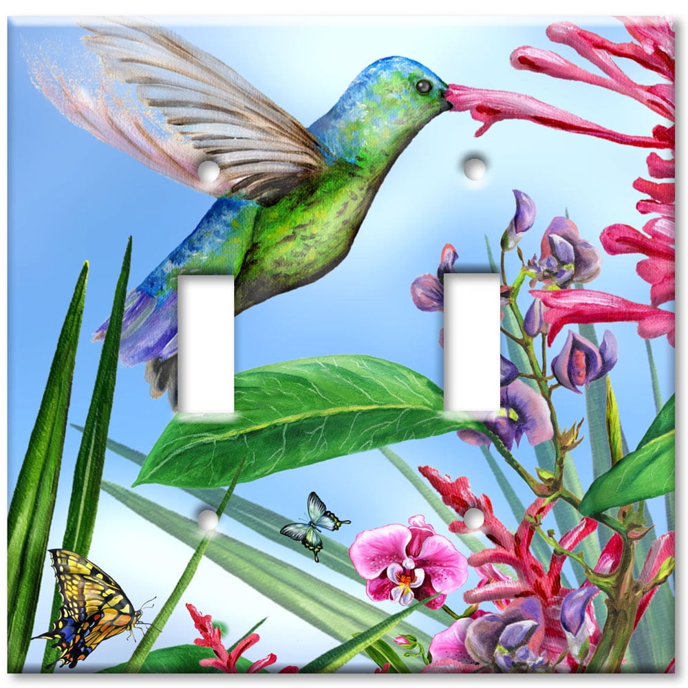 Double Gang Toggle OVERSIZE Wall Plate - Green Hummingbird - Walmart.com