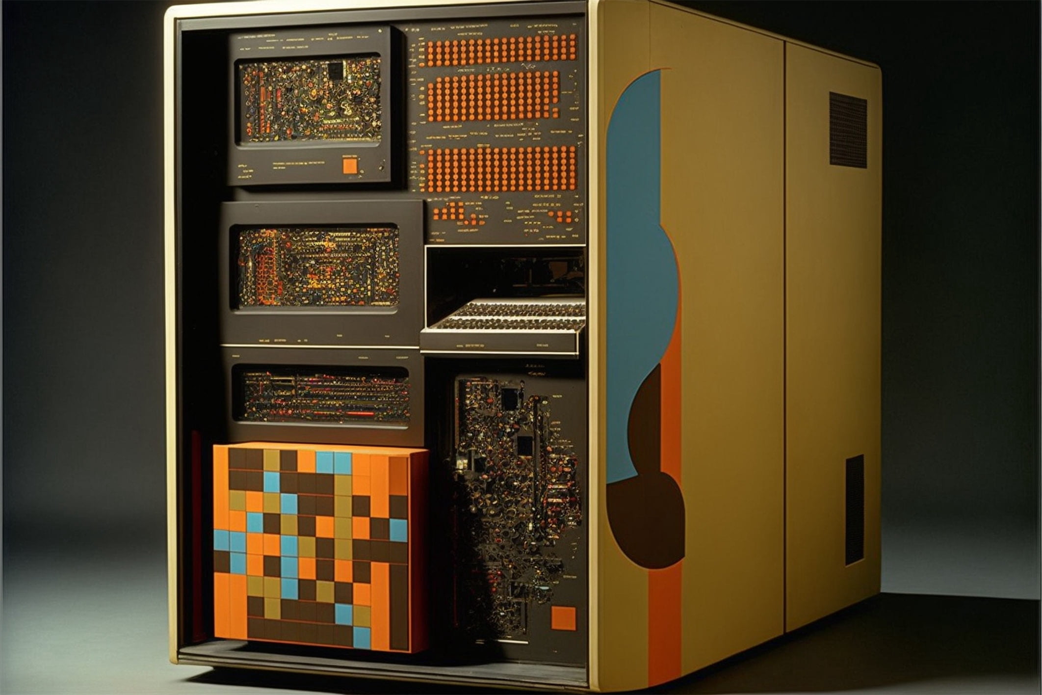 24x36 gallery poster, totally groovy 1970s supercomputer ai art p1 ...