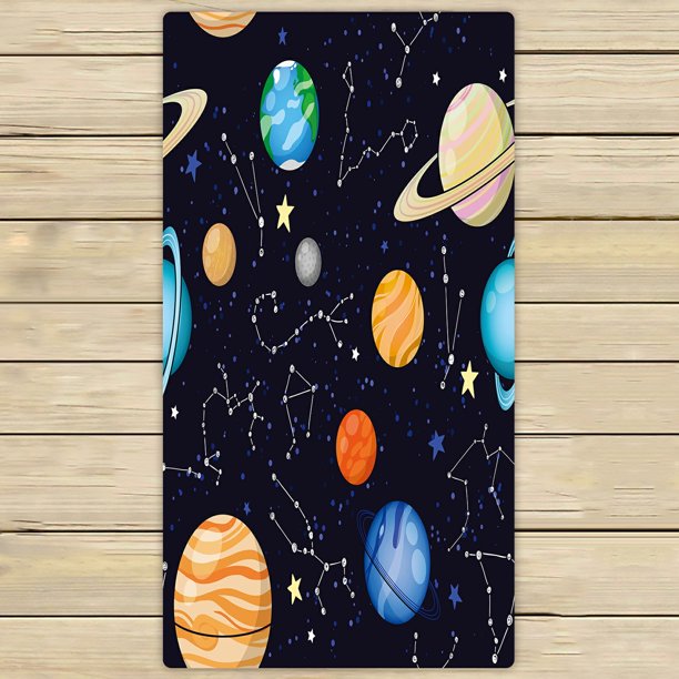 EREHome space planet stars zodiac Solar Beach Bath Towels Shower Towel ...