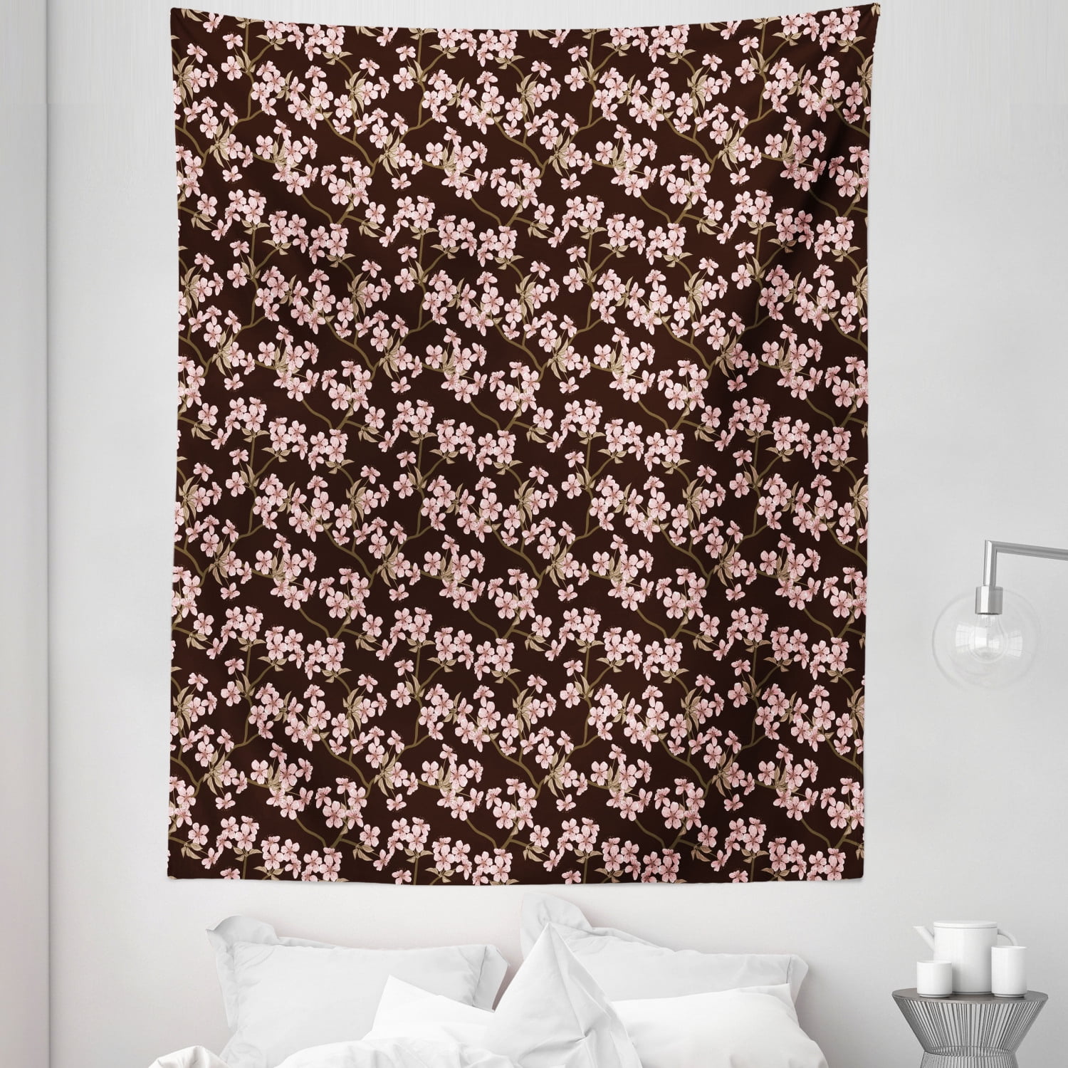 Cherry Blossom Tapestry, Japanese Culture Garden Trees with Flowering ...