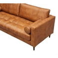 Crafters and Weavers Alamo Contemporary Italian Leather Sofa in Light ...