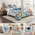 Queen Quilt Bedding Set Ocean Octopus Coral Starfish Breathable Summer ...