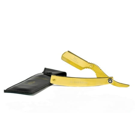 GOLD METALLIC Professional Barber Straight Edge Razor | Walmart Canada