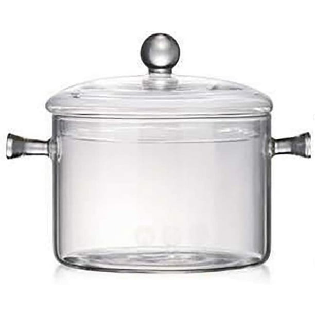 Glass Saucepan with Cover - 1500ML Glass Pasta Noodles Bowls Heat ...