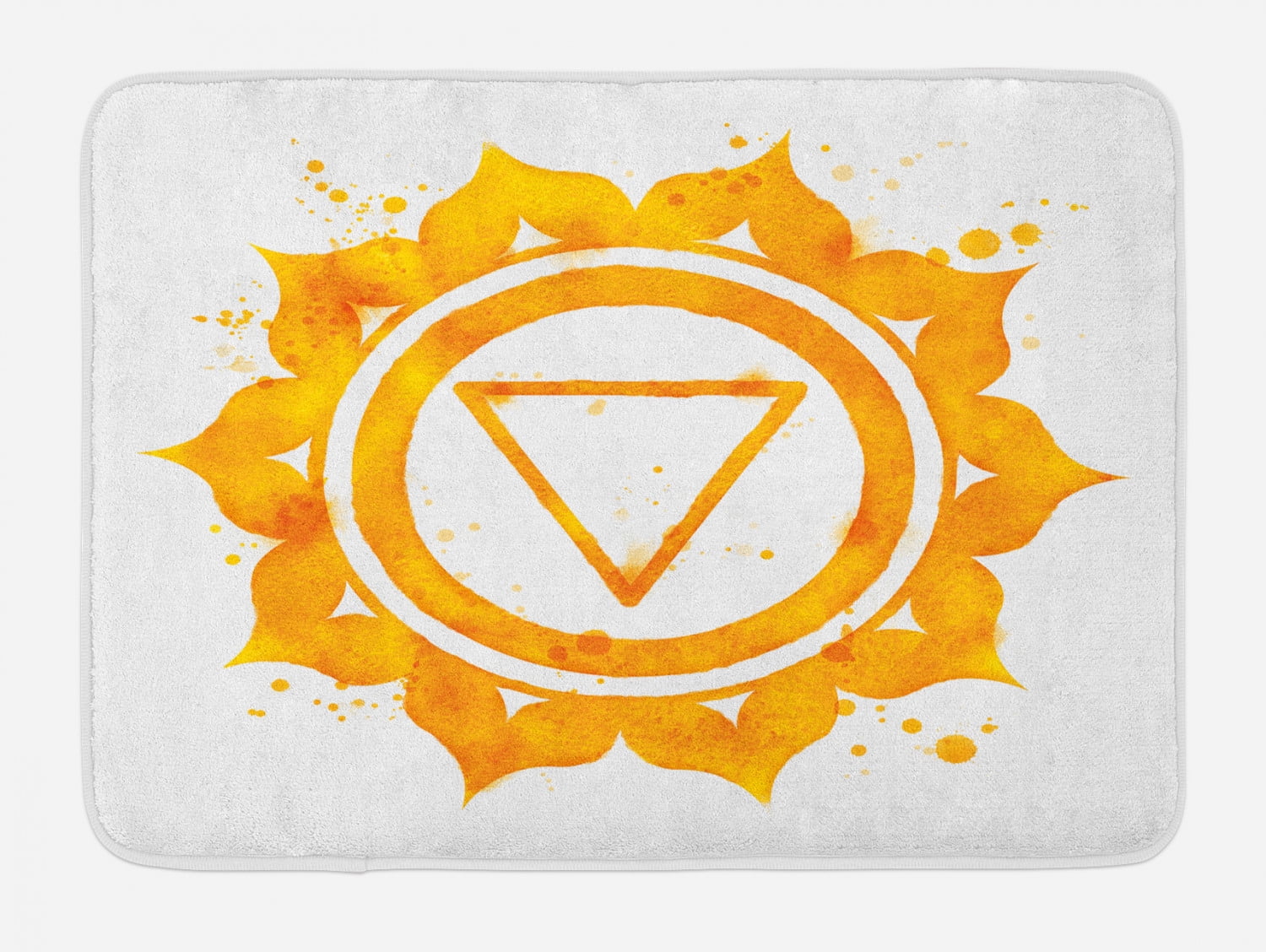Chakra Bath Mat, Traditional Known Chakra Icon with Ragged Brushstrokes ...