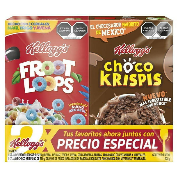 Cereal Kellogg's Pack Froot Loops + Choco Krispis 625 g | Walmart en línea