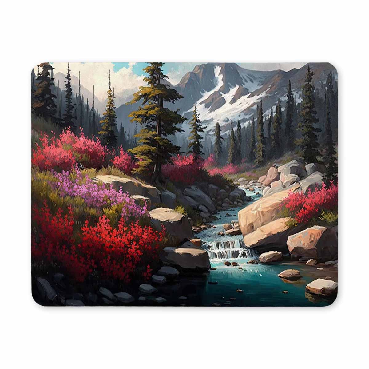 Forest Mouse Pad, Distant Mountain Mouse Pad for Design, Anti-Slip ...