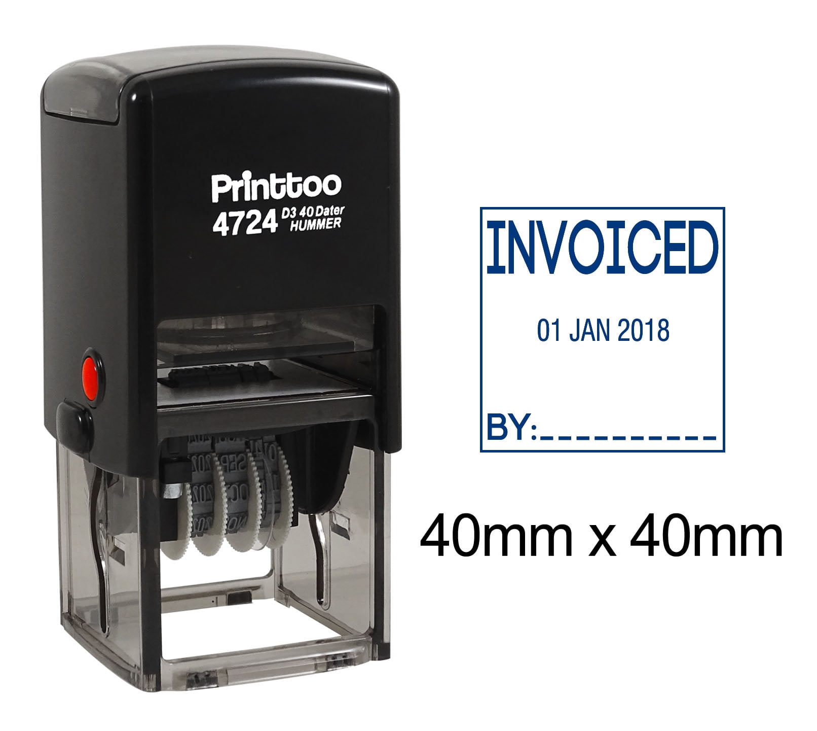 Printtoo Dater Stamp Self Inking With Invoiced By Text Office ...