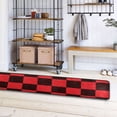 Black Red Checked Pattern Runner Rug 24x72 Inch Cushioned Non Slip Soft ...