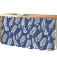 Beige Ferns Cabinet Curtain, Marine Plants Fronds Floral Navy Blue ...