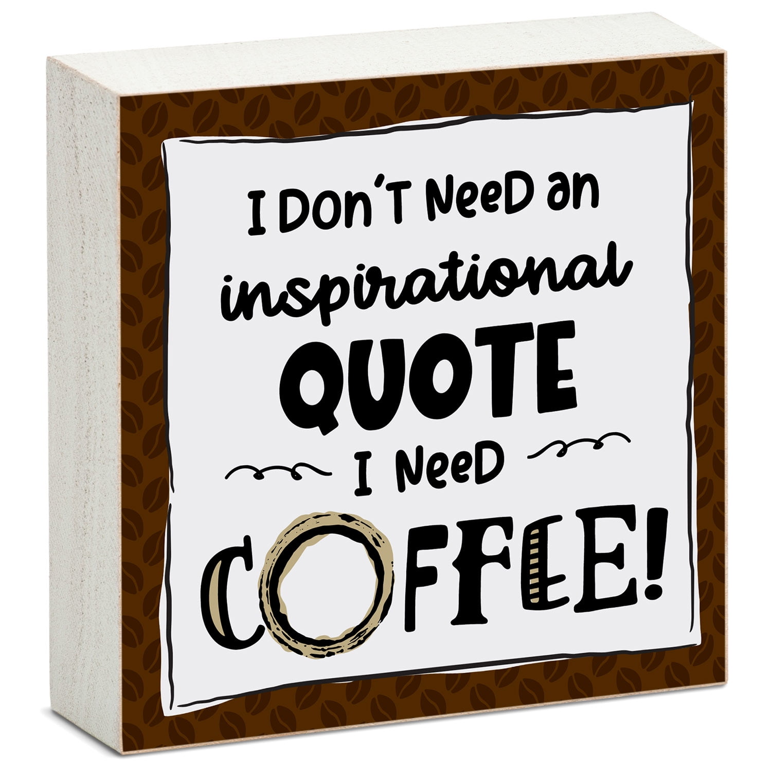 CounterArt "Need Coffee" Artistic Freestanding Solid Wood Block Sign 3. ...