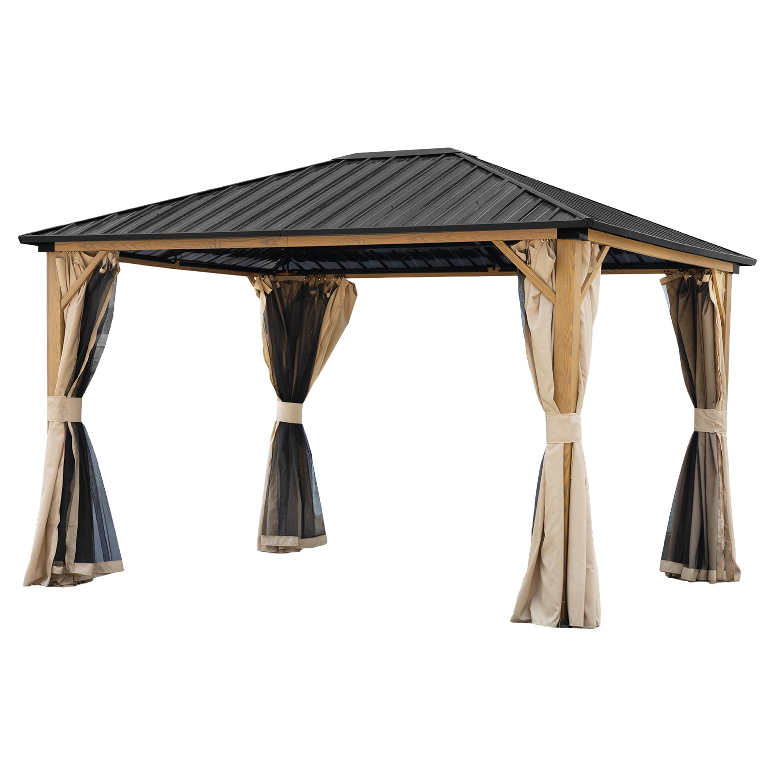 Click here for Aoodor 10 X 12 Ft. Outdoor Hardtop Gazebo  Wooden... prices