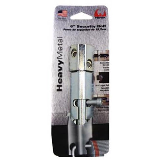Fenix Manufacturing 302ZN12 6 in. Heavy Metal Security Bolt- Zinc ...