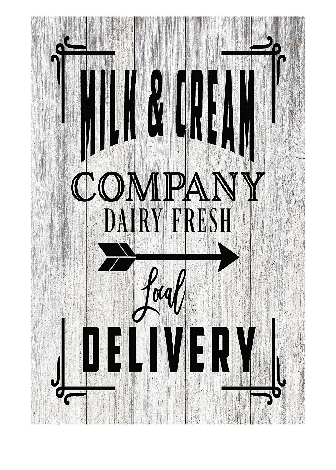 Milk & Cream Local Delivery Farmhouse Rustic Metal Kitchen Home Decor ...