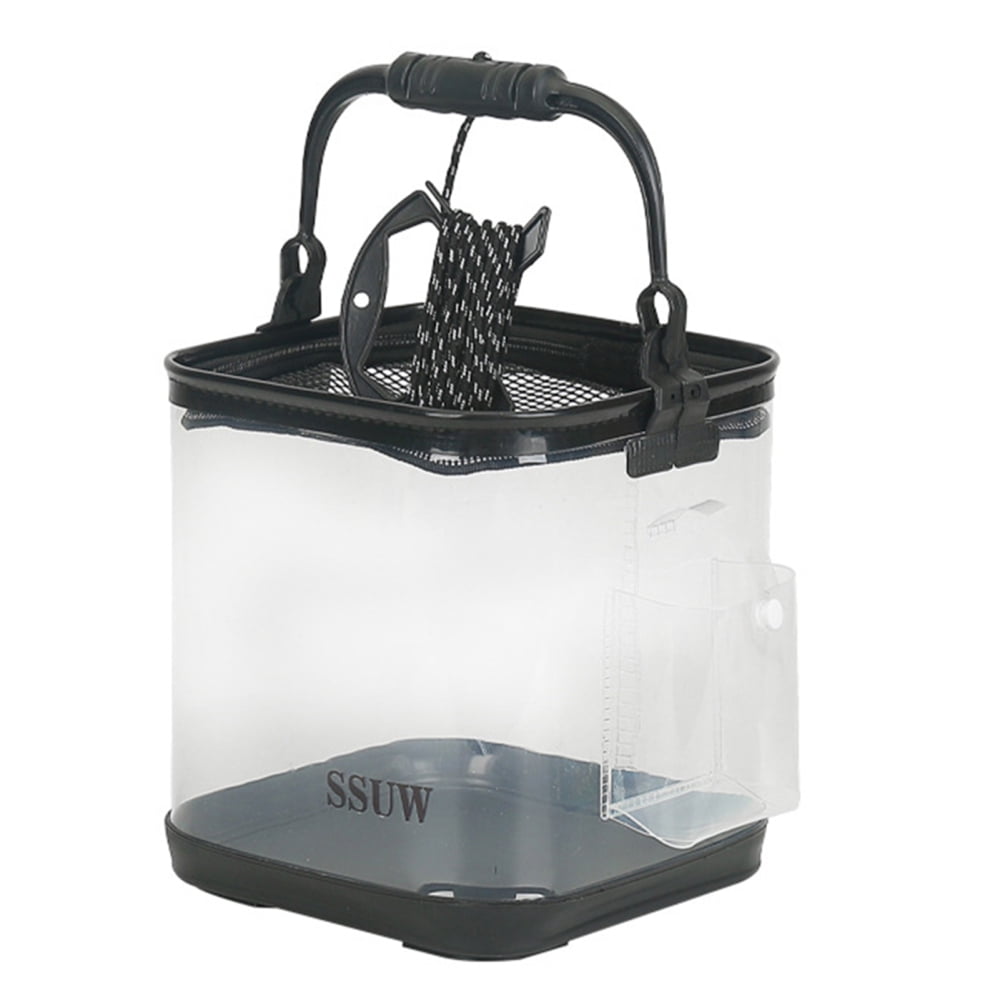 Fishing Bucket Transparent Eva Folding Fish Bucket Small Size With Rope ...