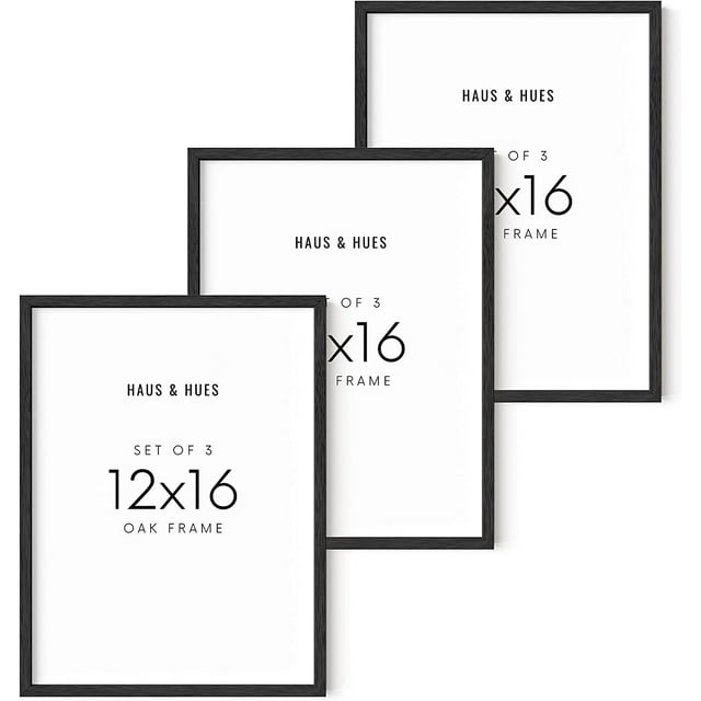 Haus and Hues 12"x16" Black Oak Wood Frames Set of 3 - Frame for 12x16 ...