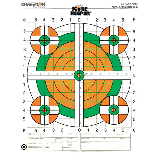 Champion Traps and Targets 100 Yard Sightin Rifle, Flourescent, 100 ...