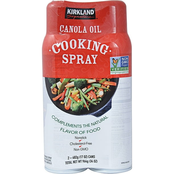 Kirkland Signature Canola Oil Cooking Spray Non-GMO 2/17 oz - Walmart.com
