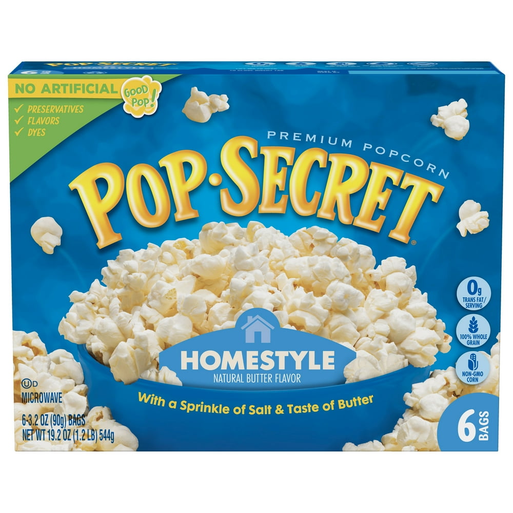 Pop Secret Homestyle Microwave Popcorn, 3.2 Oz, 6 Ct - Walmart.com ...