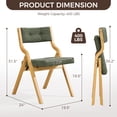 BaseBeauty Folding Chairs with Cushion, Wooden Padded Foldable Chair 6 ...