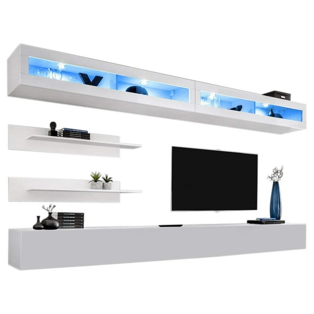 Wall Mounted Floating Modern Entertainment Center Fly I, White, I2 ...