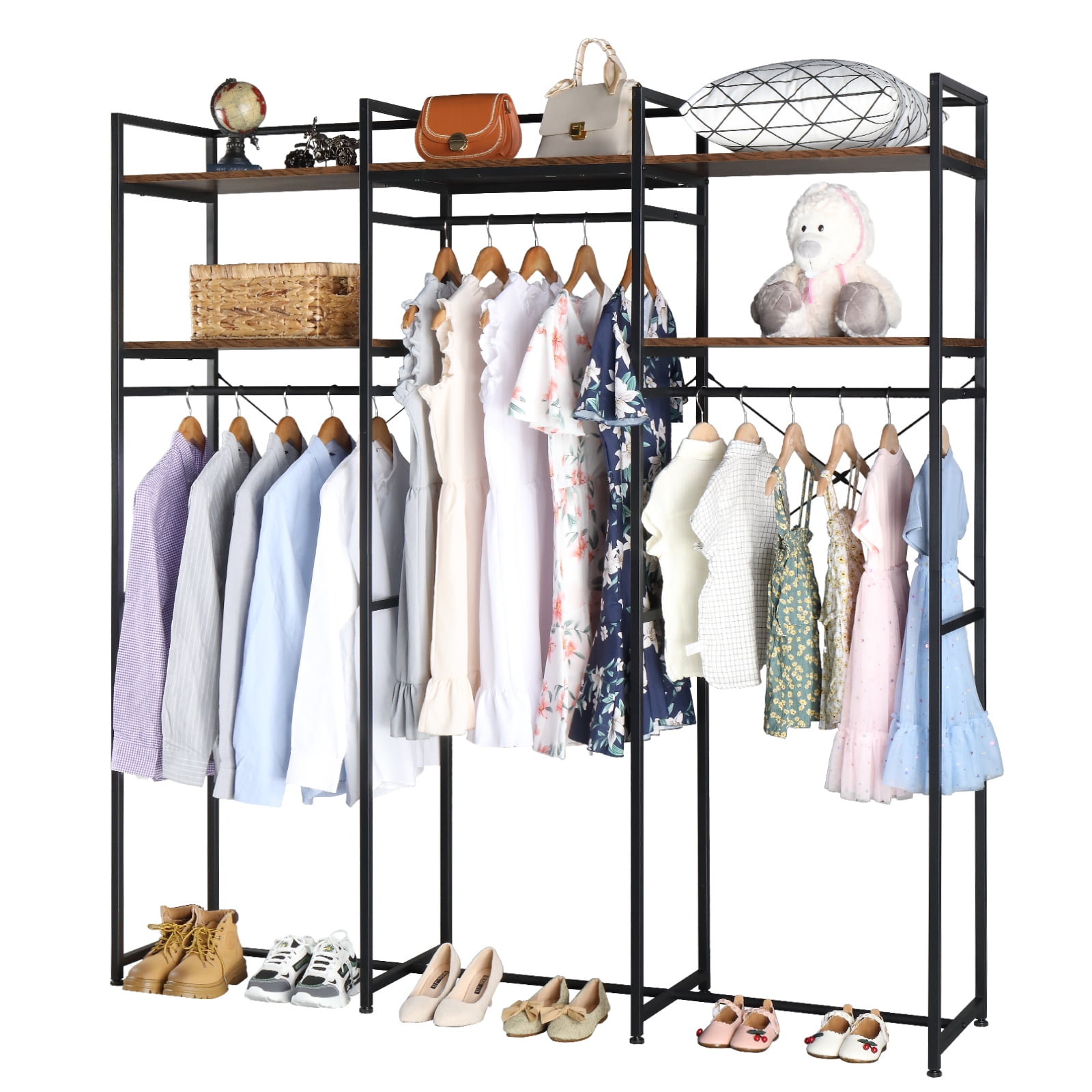 SamyoHome Free-Standing Closet Organizer, Heavy Duty Clothes Closet ...