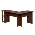 "Ktaxon L-Shaped 52.75"" Wood Computer Desk with 2-Layer Bookshelves ...