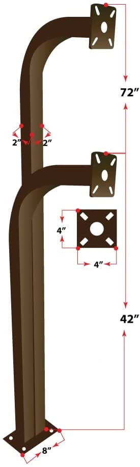 Aluminum Double GooseNeck Pedestal Access Control Gate Keypad mounting ...