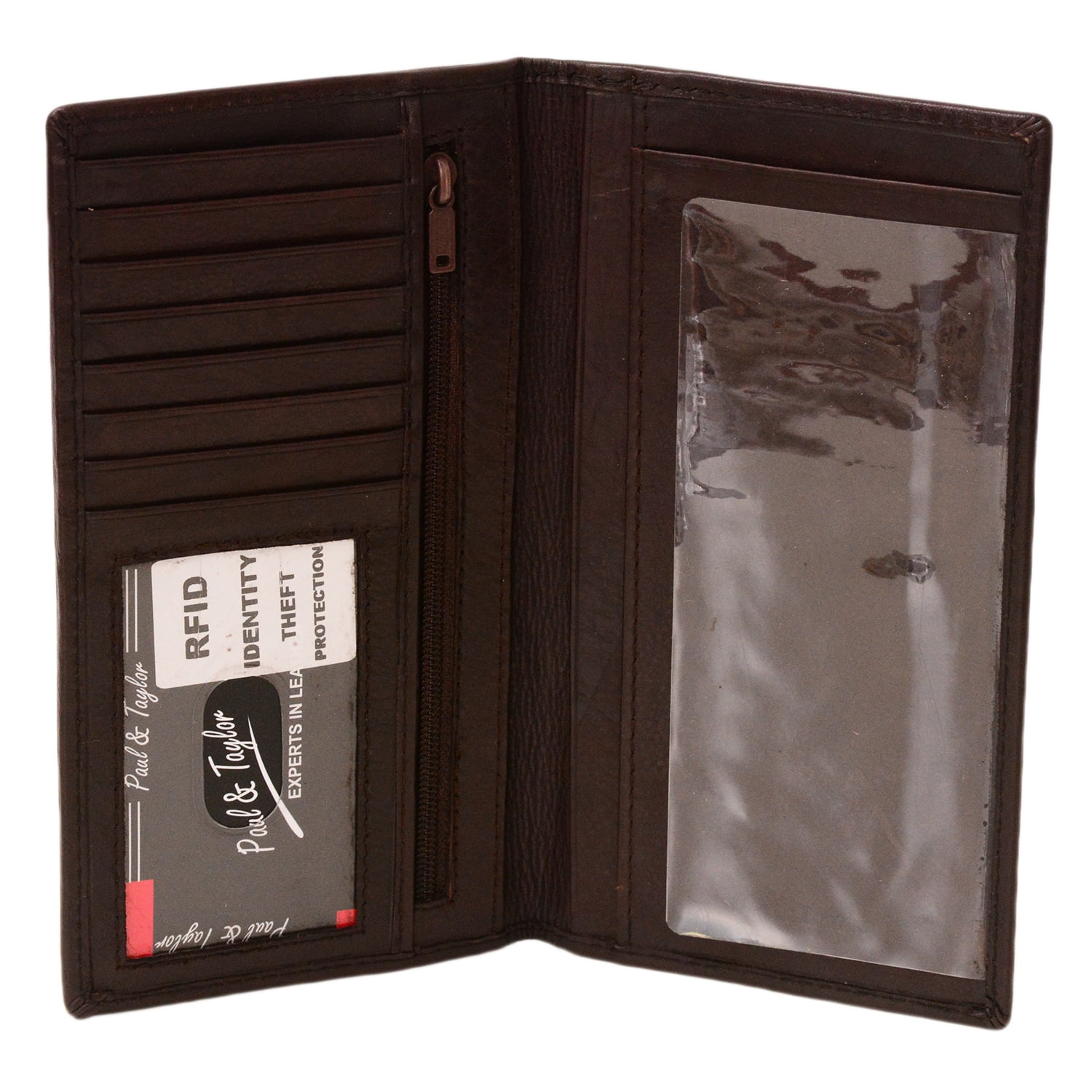 Paul&Taylor Leather Checkbook Wallet Men Or Women RFID Protection ...