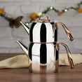 Korkmaz A192 Rosanna Turkish Teapot Set for Stovetop, 18/10 Stainless ...