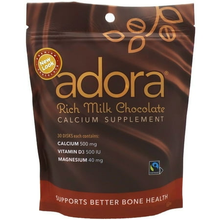 Adora - Calcium Supplement Rich Milk Chocolate 500 mg. - 30 Piece(s ...