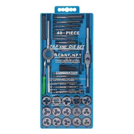 40PCS Professional Metric Tap Wrench and Die Set Cuts M3-M12 Bolts ...