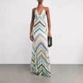 2026 New Women's Multicolor Crochet Halter Maxi Dress, V-Neck ...
